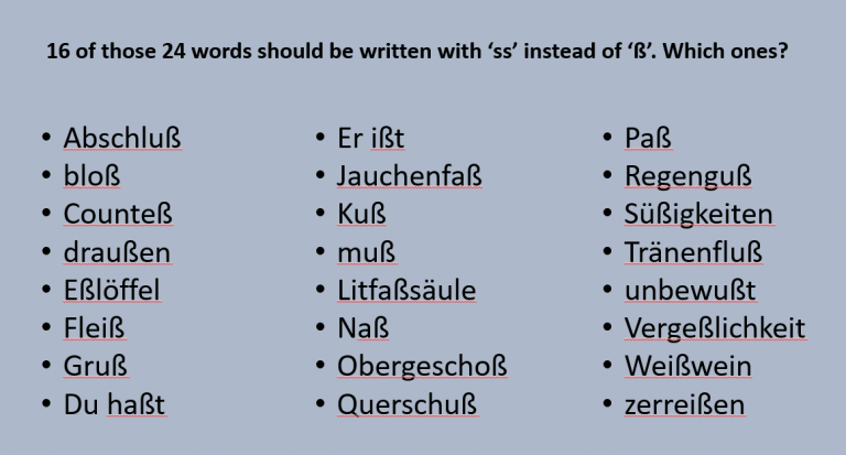 SS or ß? That's another question! - Angelika's German Tuition & Translation