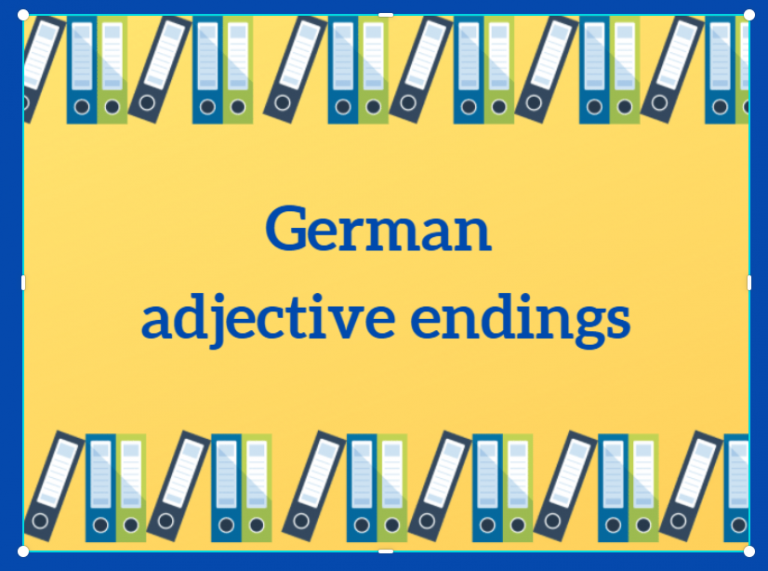 German adjective endings - an infographic - Angelika's German Tuition ...